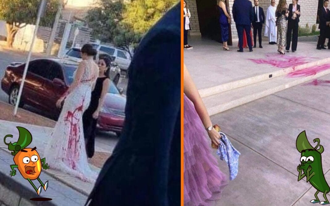 Novia termina con el vestido manchado minutos antes de su boda; se ...
