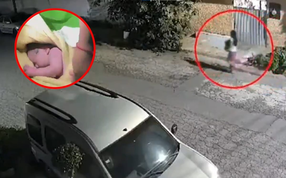 Captan el momento exacto en el que una joven madre abandona a su bebé recién nacido