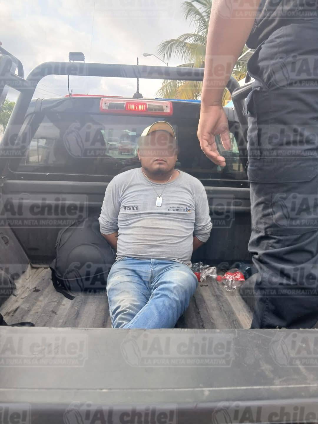 Hombre es detenido en Kanasín por amenazar a su vecino con réplica de arma de fuego